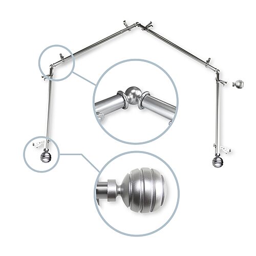 Click here for Rod Desyne Poise 4 Sided Bay Window Rod  One Size... prices