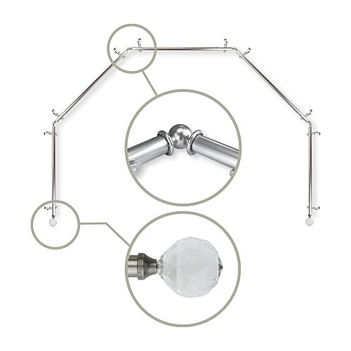 Click here for Rod Desyne Faceted 5 Sided Bay Window Rod  One Siz... prices