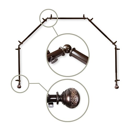Click here for Rod Desyne Naomi 5 Sided Bay Window Rod  One Size... prices
