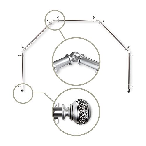 Click here for Rod Desyne Naomi 5 Sided Bay Window Rod  One Size... prices