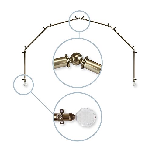 Click here for Rod Desyne Faceted 6 Sided Bay Window Rod  One Siz... prices