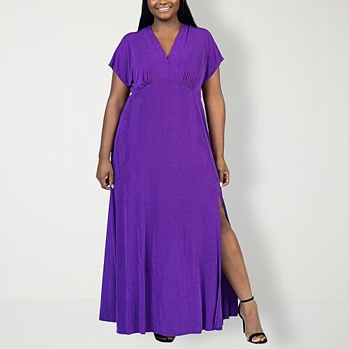 Click here for 24seven Comfort Apparel Plus Size Front Slit Empir... prices