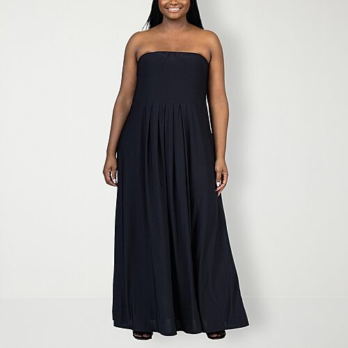 Click here for 24seven Comfort Apparel Plus Size Strapless Maxi D... prices