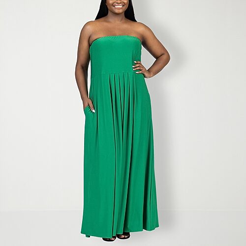 Click here for 24seven Comfort Apparel Plus Size Strapless Maxi D... prices