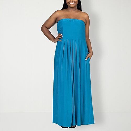 Click here for Plus Size 24/7 Comfort Apparel A-Line Strapless Ma... prices