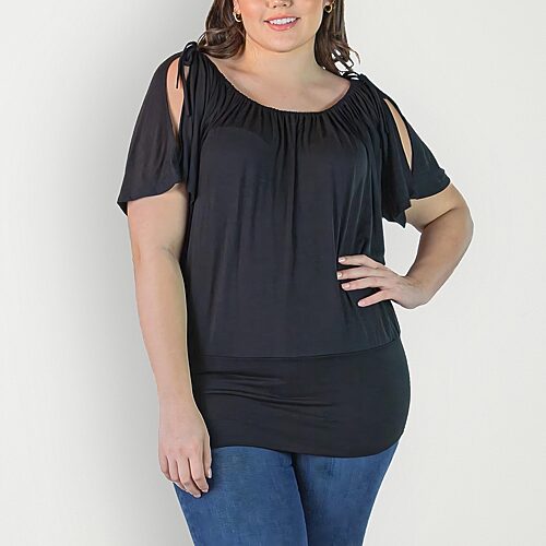Click here for 24seven Comfort Apparel Plus Size Short Sleeve Spl... prices