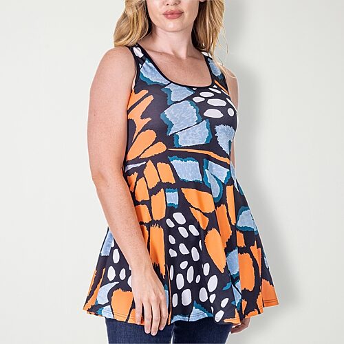 Click here for Womens 24/7 Comfort Apparel Butterfly Scoop Neck T... prices