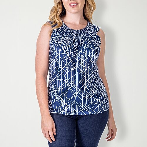 Click here for Womens 24/7 Comfort Apparel Abstract Sleeveless Bl... prices