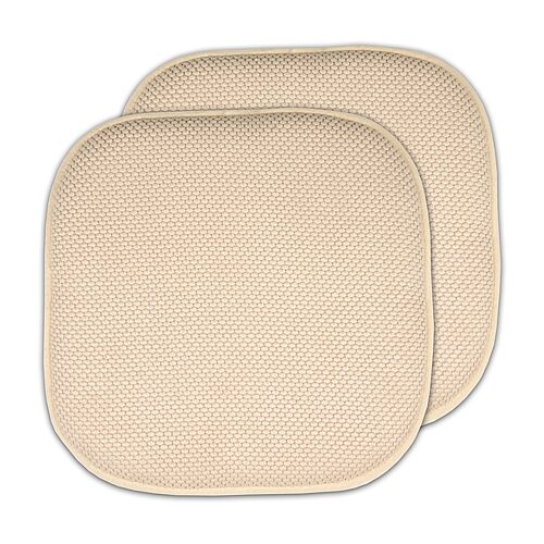 Sweet Home Collection Honeycomb Memory Foam No Slip Back 16 x 16 Chair Pad Cushion  One Size  Beige