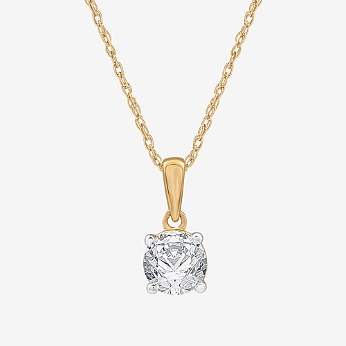 Click here for Womens 1 CT. Lab Grown White Diamond 10K Gold Roun... prices