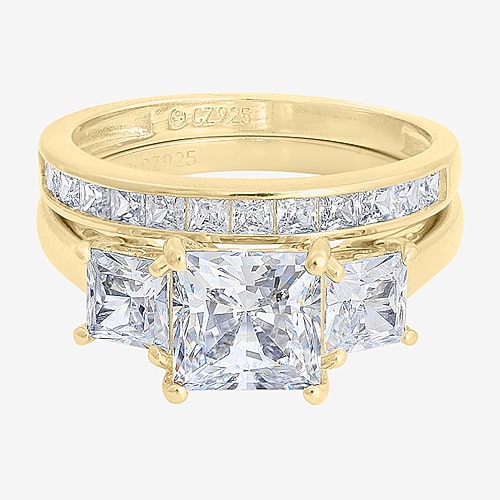 Click here for Diamonart Womens Cubic Zirconia 14K Gold Over Silv... prices