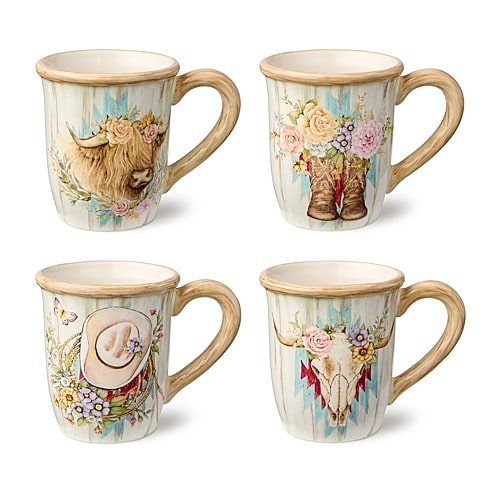 Click here for Certified International Rosewood Mugs  Set of 4 -... prices