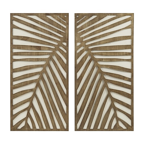 Click here for Madison Park Birch Palms Two-Tone Wood Panel 2-pc.... prices