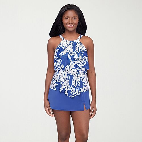 Click here for Sonnet Shores Womens Tropical Leaf Tankini Swimsui... prices