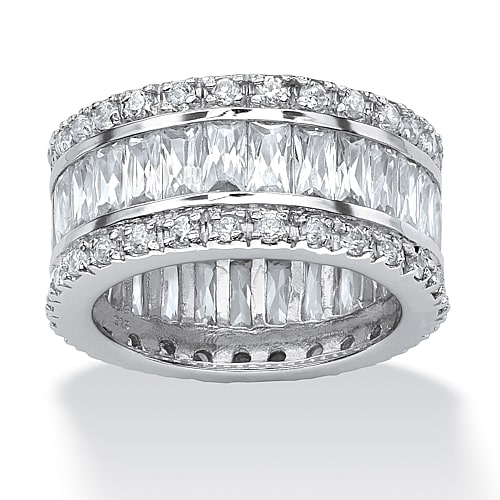 Click here for DiamonArt 11.5MM White Cubic Zirconia Platinum Ove... prices