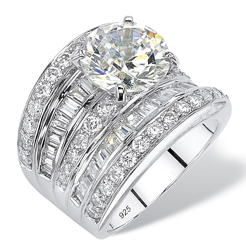 Click here for DiamonArt Womens White Cubic Zirconia Platinum Ove... prices