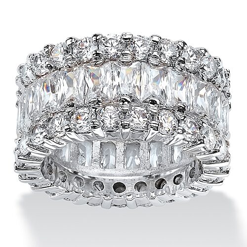 Click here for DiamonArt 12MM White Cubic Zirconia Platinum Over... prices