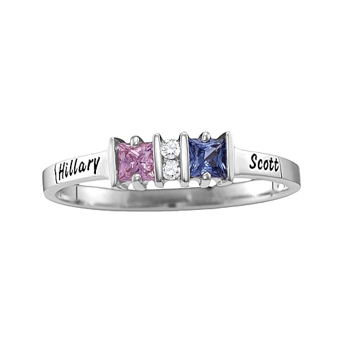Click here for Personalized Womens Simulated Sterling Silver Squa... prices