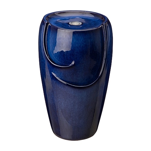 Click here for Glitzhome 20.5 Cobalt Blue Ceramic Outdoor Fountai... prices