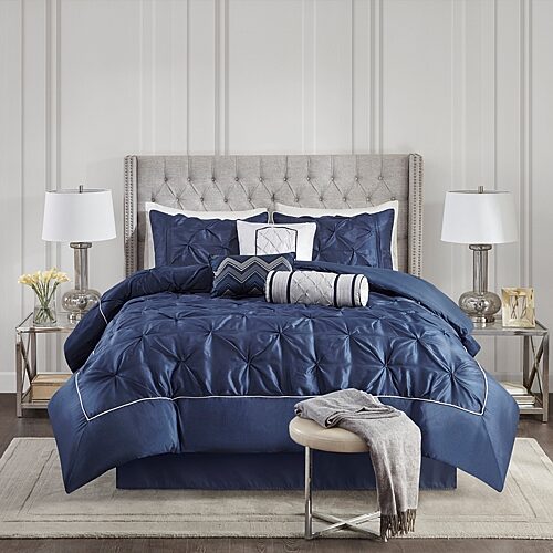 Click here for Madison Park Wilma 7-Pc. Comforter Set  King - Nav... prices