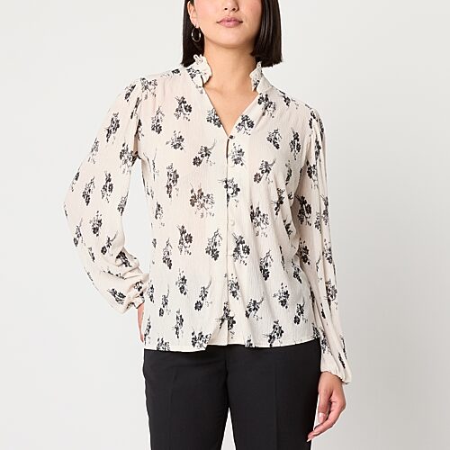Click here for 52seven Womens Y Neck Long Sleeve Blouse  Small  B... prices