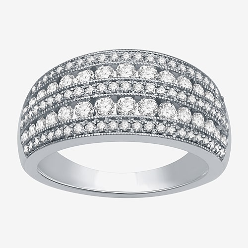 Click here for 1 CT.T.W. Natural Diamond 10K White Gold Anniversa... prices