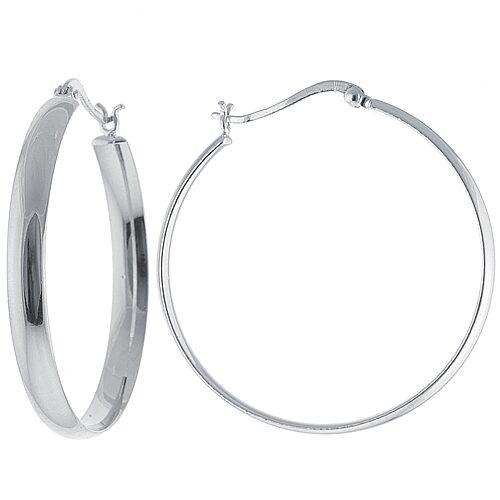 Click here for Silver Reflections Pure Silver Over Brass Hoop Ear... prices