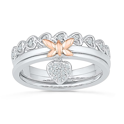 Click here for Womens 1/10 CT. T.W. Natural White Diamond 10K Gol... prices