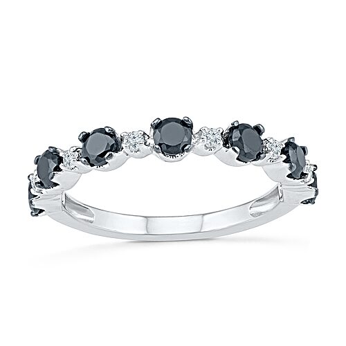 Click here for 3/4 CT.T.W. Natural White and Color Enhanced Black... prices