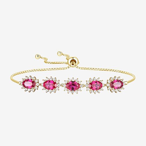 Click here for Gemstone 14K Gold Over Silver Oval Bolo Bracelet... prices