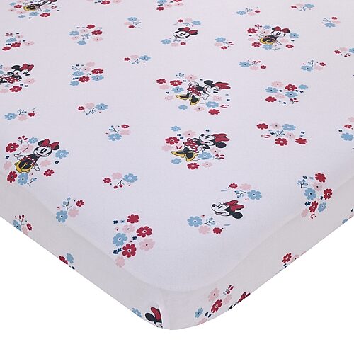 Click here for Disney Minnie Mouse Floral Mini Fitted Crib Sheet prices
