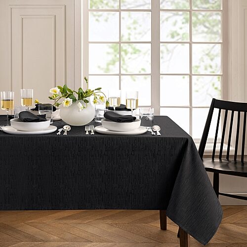 Elrene Home Fashions Continental Solid Texture Water and Stain Resistant Tablecloth  60 x 144