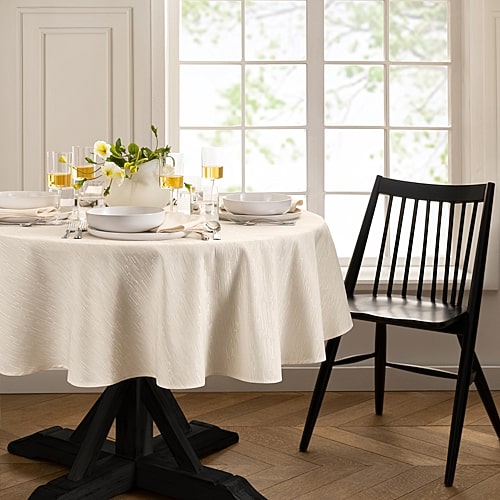 Threadmade Continental Solid Texture Water-Repellant Tablecloth