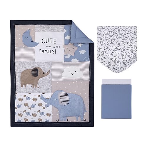 Click here for Carters(R) 3pc. Blue Elephant Nursery Crib Bedding... prices