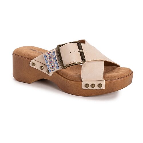 Click here for Muk Luks Womens Charlotte Sandal - Natural nubuck prices