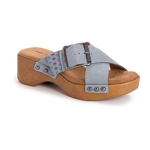 Click here for Muk Luks Womens Charlotte Sandal - Chambray nubuck prices