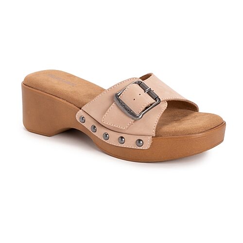 Click here for Muk Luks Womens Cora Sandal - Blush nubuck prices
