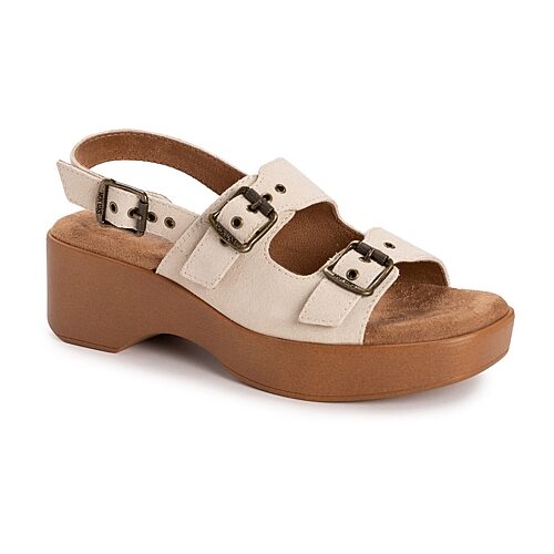 Click here for Muk Luks Womens Calliope Sandal - Natural suede prices