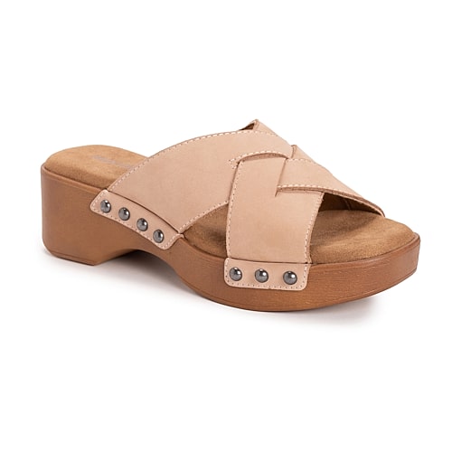 Click here for Muk Luks Womens Cadence Sandal - Blush nubuck prices