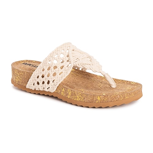 Click here for Muk Luks Womens Pippen Sandal - Beige prices