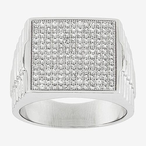 Click here for Mens Cubic Zirconia Sterling Silver Square Fashion... prices
