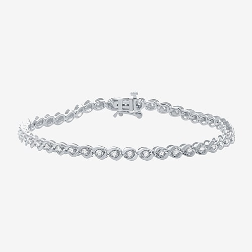 Click here for 1 CT. T.W. Diamond Tennis Bracelet in 10K White or... prices