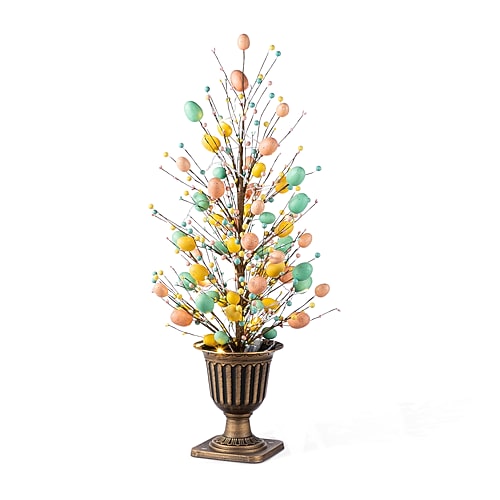 Click here for Glitzhome Egg & Berries Urn Porch Tree Easter Tabl... prices