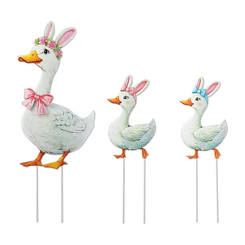 Click here for Glitzhome Metal Duck Family Easter Yard Art  One S... prices