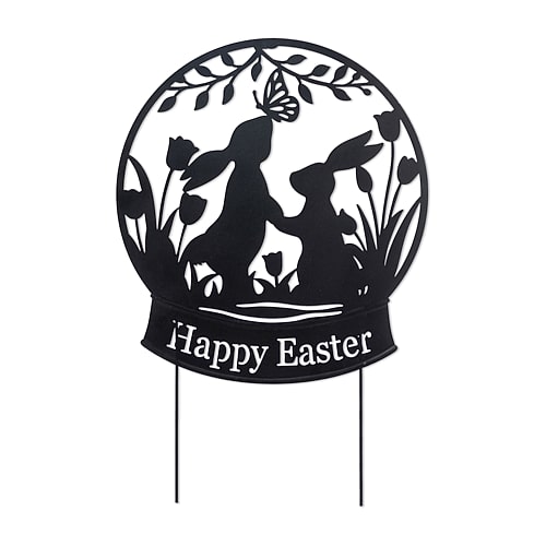 Click here for Glitzhome 30 Silhouette Bunny Couple Easter Yard A... prices