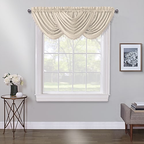 Click here for Max Blackout Mystique Rod Pocket Waterfall Valance... prices