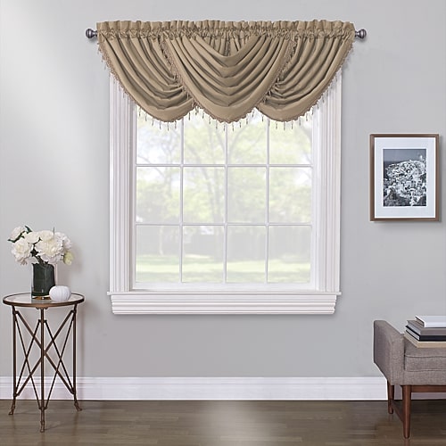 Click here for Max Blackout Mystique Rod Pocket Waterfall Valance... prices