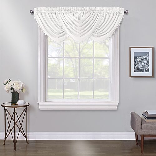 Click here for Max Blackout Mystique Rod Pocket Waterfall Valance... prices
