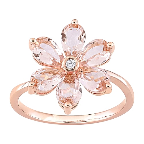 Click here for Womens Diamond Accent Genuine Pink Morganite 10K G... prices
