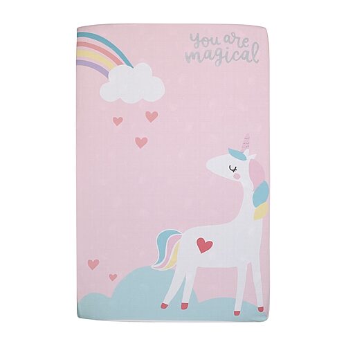 Click here for Little Love by NoJo Rainbow Unicorn Mini Crib Phot... prices